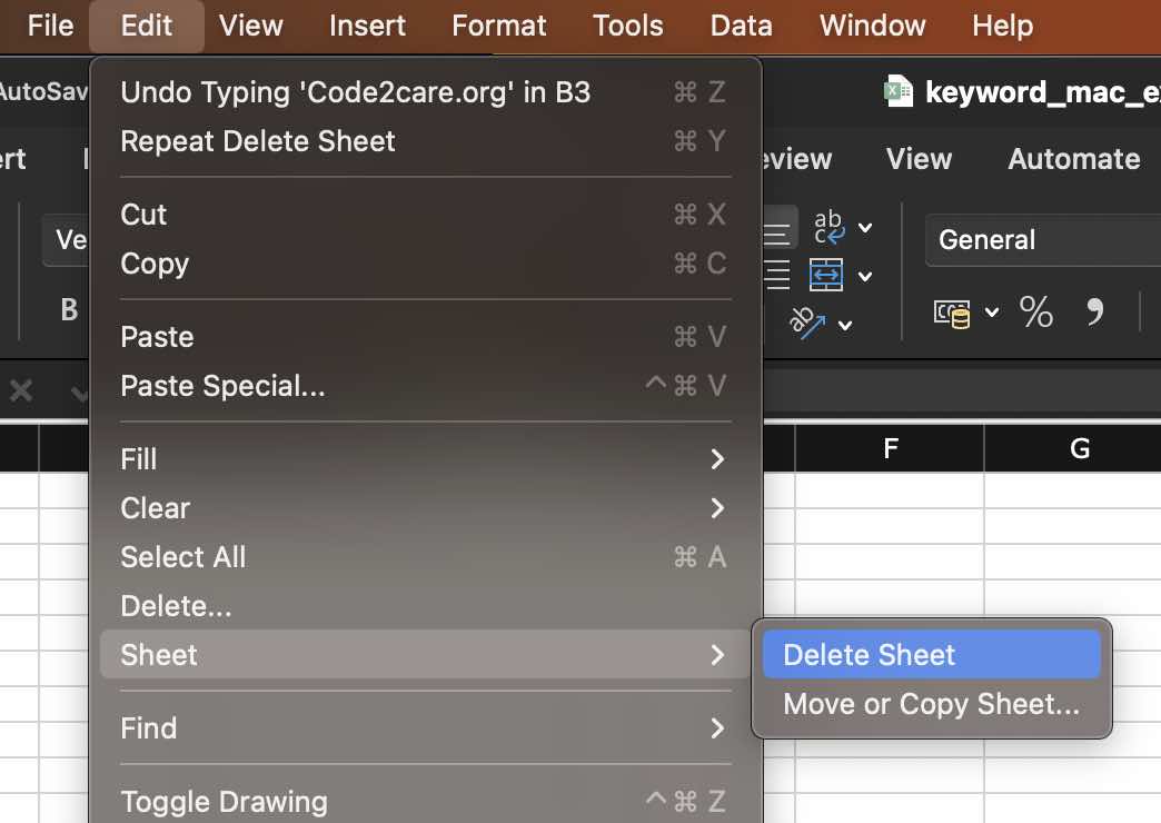 How To Delete A Sheet In Excel On Mac